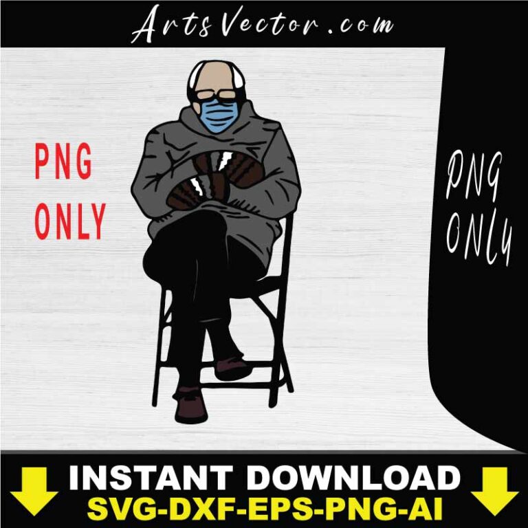 Bernie sanders instant download PNG EPS DXF AI Silhouette.