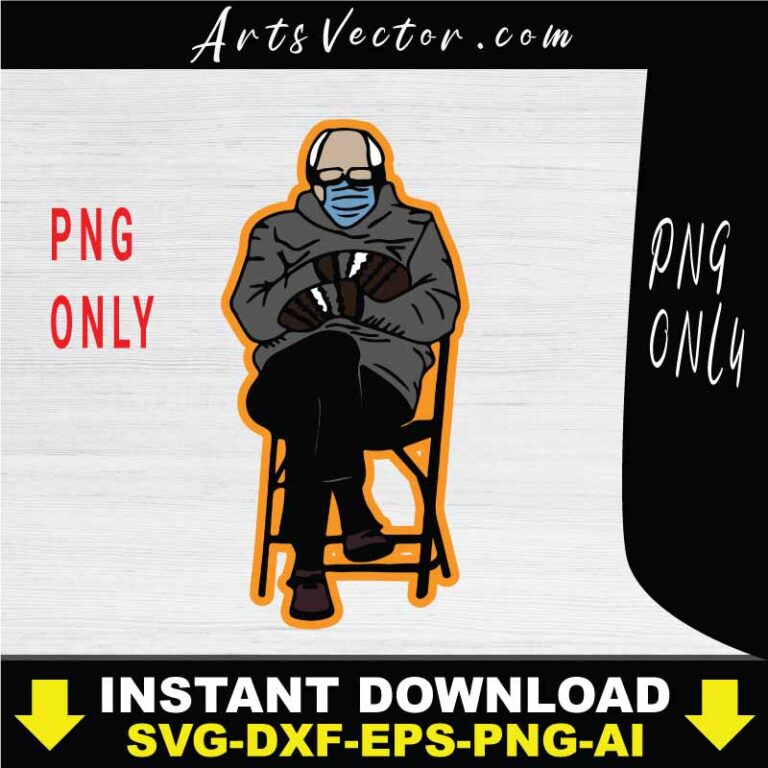 Bernie sanders instant download PNG EPS DXF AI Silhouette.