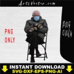 Bernie sanders instant download PNG EPS DXF AI Silhouette.