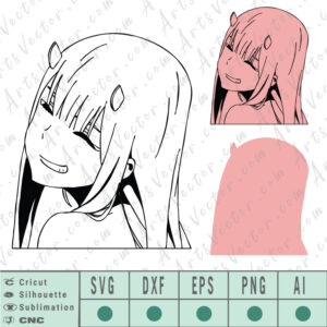 Zero Two SVG EPS DXF PNG AI vector instant download