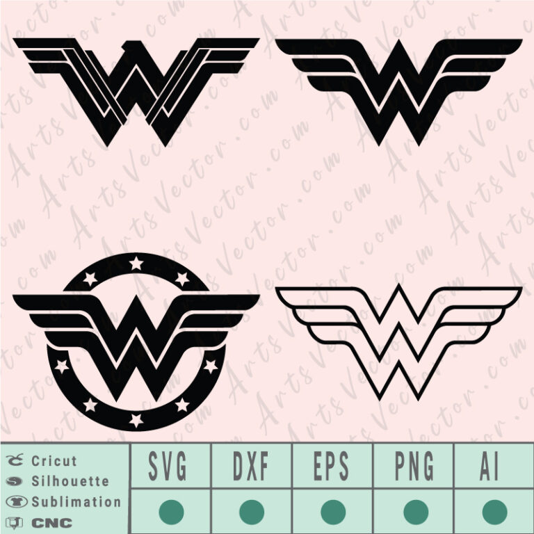 Wonder woman logo SVG EPS DXF PNG AI Vector instant download