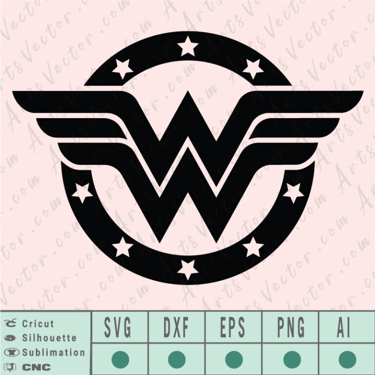 Wonder woman logo SVG EPS DXF PNG AI Vector instant download