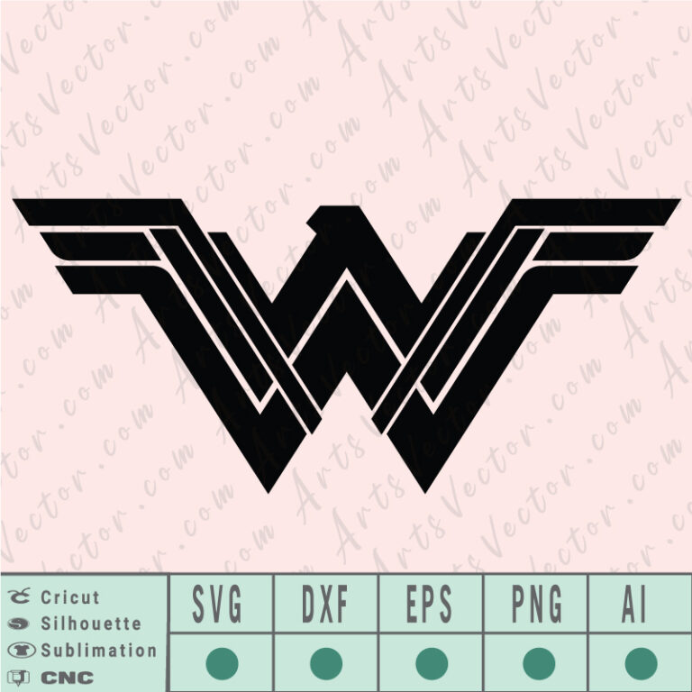 Wonder woman logo SVG EPS DXF PNG AI Vector instant download