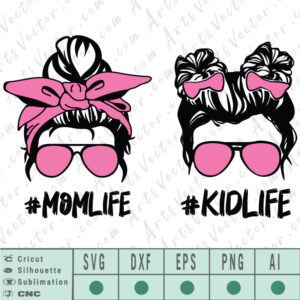 Mom life kid life SVG EPS DXF PNG AI Instant Download