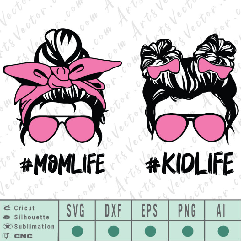 Mom life kid life SVG EPS DXF PNG AI Instant Download