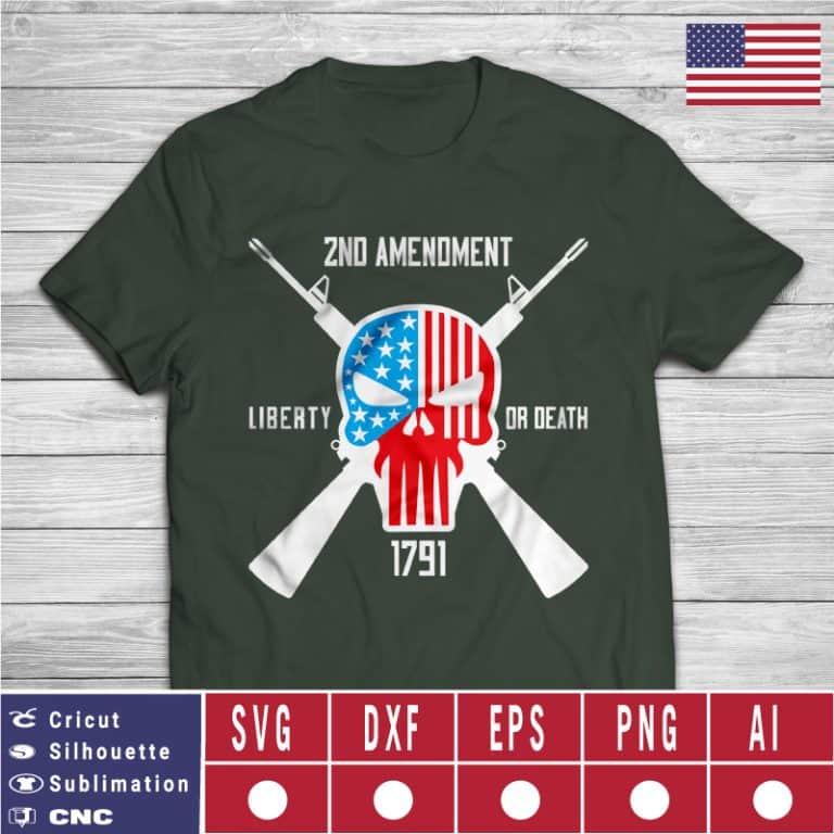 2nd amendment SVG skull SVG EPS DXF PNG AI Instant Download - Arts Vector