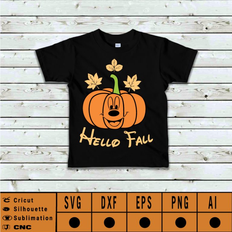 Kids Hello Fall SVG EPS DXF PNG AI Instant Download