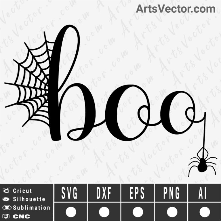 Boo Halloween horror SVG EPS DXF PNG AI Instant Download