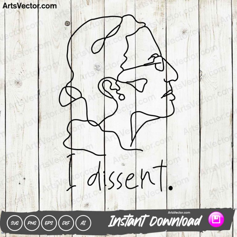 Ruth Bader Ginsburg SVG Line Art SVG PNG EPS DXF AI - Arts Vector