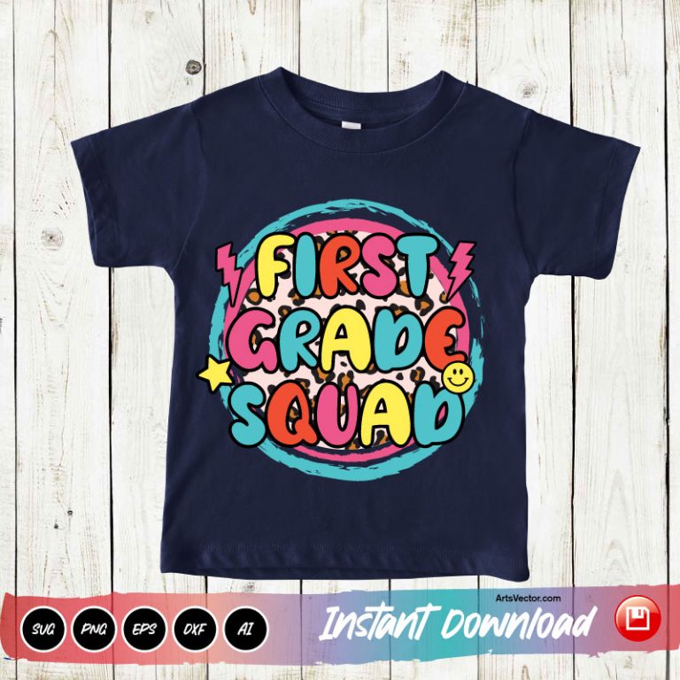 First grade squad Svg Rainbow Back to school SVG PNG EPS DXF AI - Arts ...