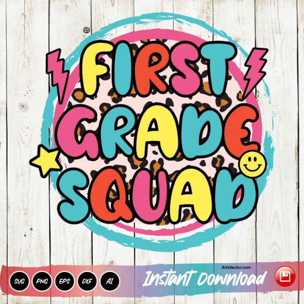 First grade squad Svg Rainbow Back to school SVG PNG EPS DXF AI - Arts ...