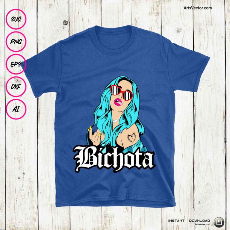 Karol G Blue Hair bichota SVG PNG EPS DXF AI - Arts Vector