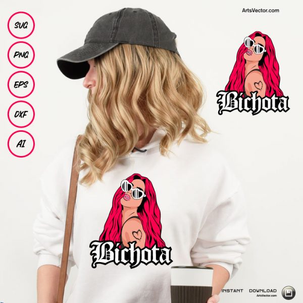 Karol G red hair bichota SVG PNG EPS DXF AI - Arts Vector