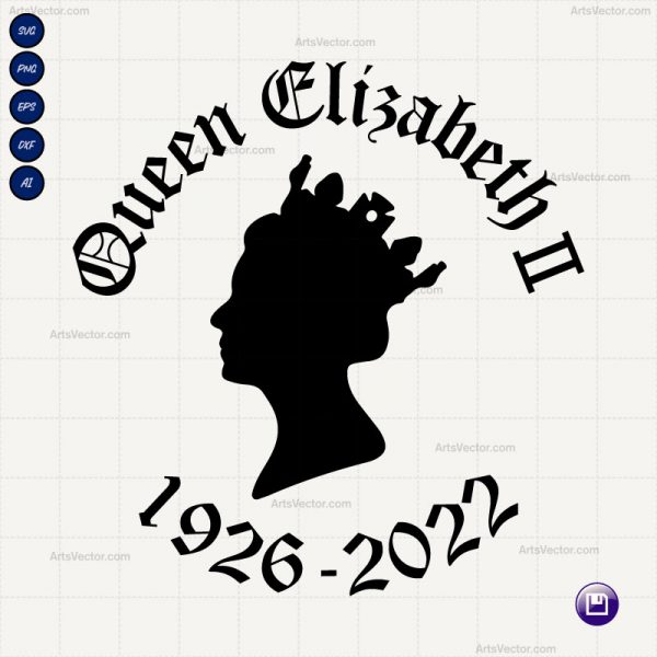 Queen Elizabeth 2 1926 2022 SVG PNG EPS DXF AI - Arts Vector