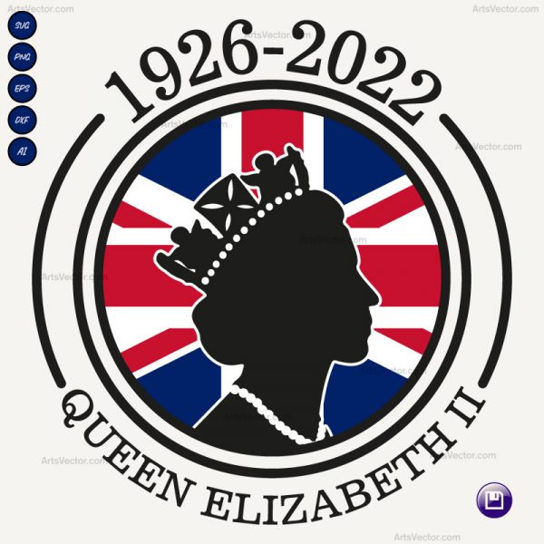Emblem 1926 2022 Queen Elizabeth 2 SVG PNG EPS DXF AI - Arts Vector