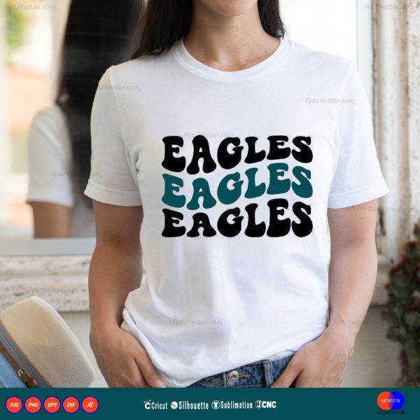 Wavy Philadelphia Eagles SVG PNG EPS DXF AI - Arts Vector