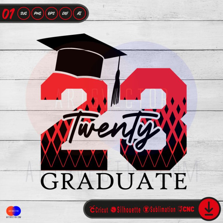 23 Twenty graduate 2023 SVG PNG EPS DXF AI - Arts Vector