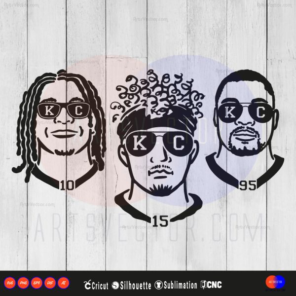 Chris jones Isiah Pacheco Mahomes SVG PNG EPS DXF AI - Arts Vector