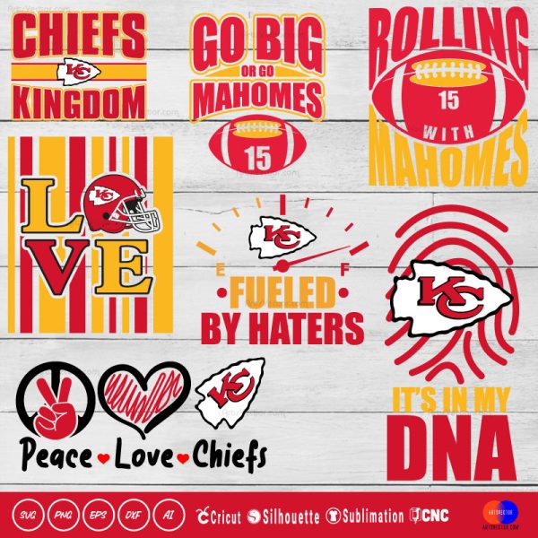 Kansas City Chiefs Football Bundle SVG PNG EPS DXF AI - Arts Vector