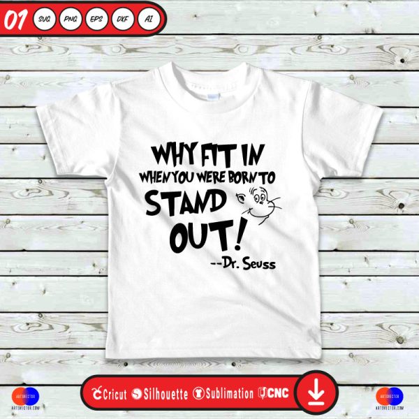 Why fit in funny Dr Seuss SVG PNG EPS DXF AI - Arts Vector