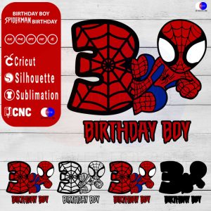 3rd Birthday Boy Spiderman Birthday SVG PNG SVG PNG EPS DXF AI Vector ...