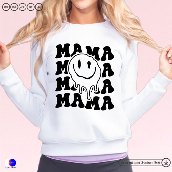 Mama retro smile mom SVG PNG EPS DXF AI - Arts Vector