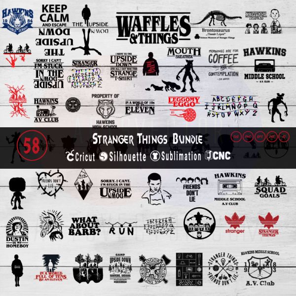 58 Stranger Things Bundle SVG PNG EPS DXF AI - Arts Vector