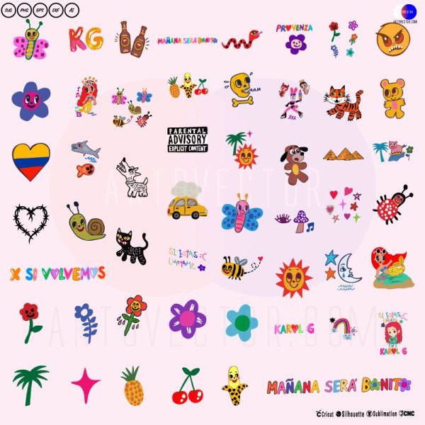 Album elements Karol G SVG PNG EPS DXF AI - Arts Vector