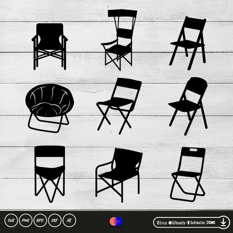 Bundle 09 Folding Chair SVG PNG EPS DXF AI - Arts Vector