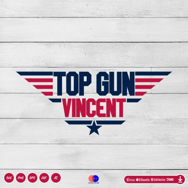 Top Gun Vincent SVG PNG EPS DXF AI - Arts Vector