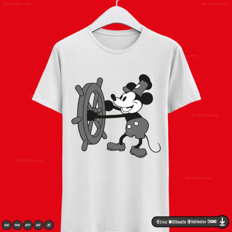 Mickey Mouse steamboat willie SVG PNG EPS DXF AI Vector - Arts Vector