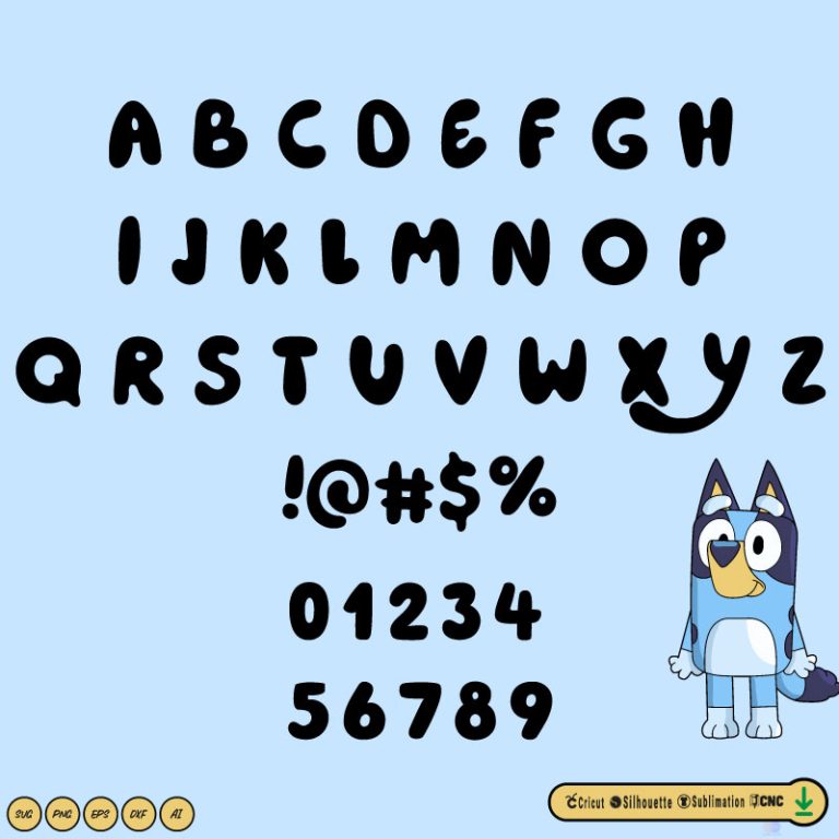 Bluey Font SVG PNG EPS DXF AI Vector - Arts Vector